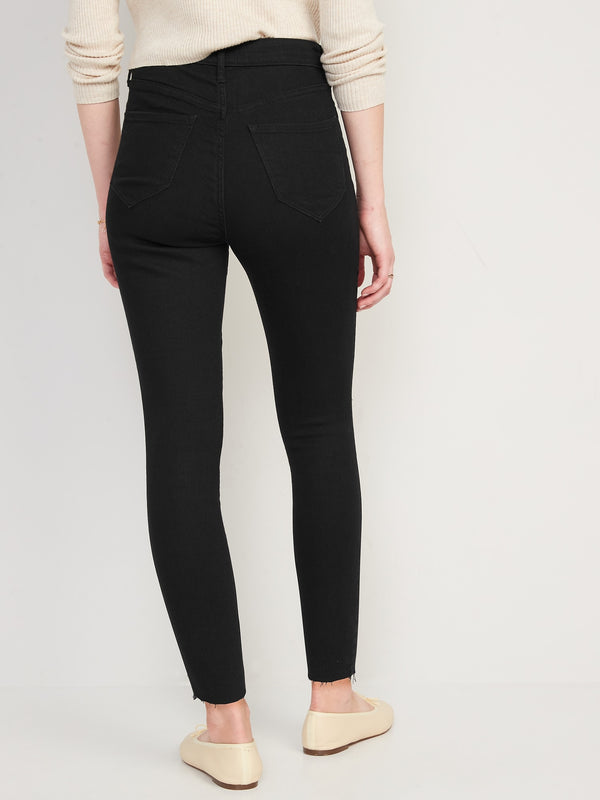 Extra High-Waisted Button-Fly Rockstar 360° Stretch Super-Skinny Cropp ...