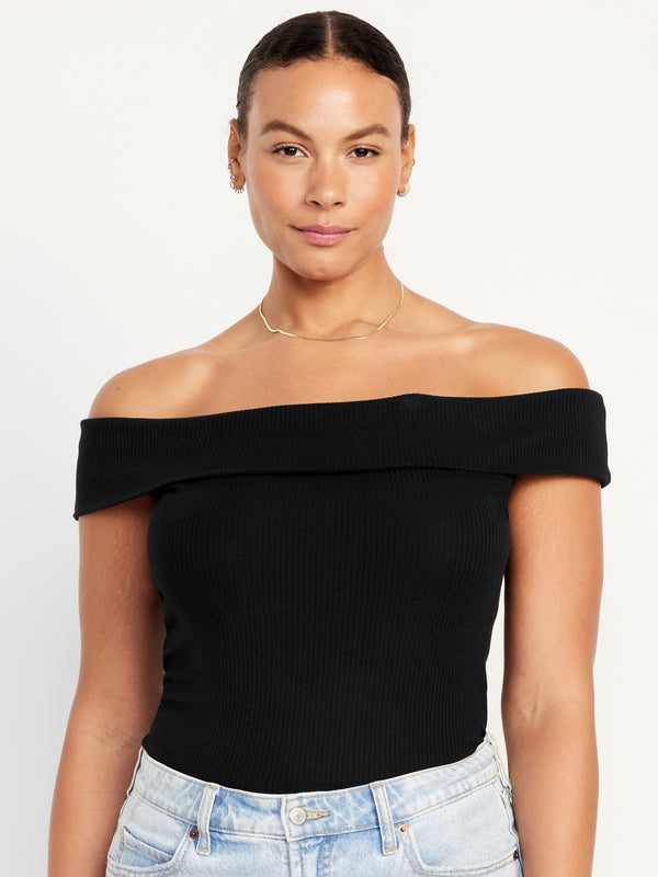 Off-Shoulder Ribbed Top - Old Navy Philippines
