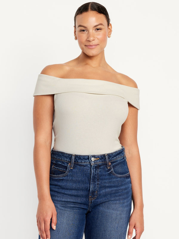 Off-Shoulder Ribbed Top - Old Navy Philippines