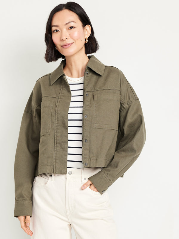 Canvas Crop Utility Jacket - Old Navy Philippines
